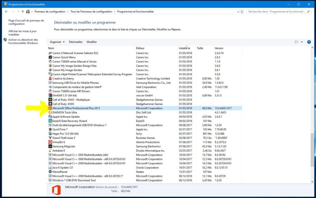 Comment réparer le pack Microsoft Office